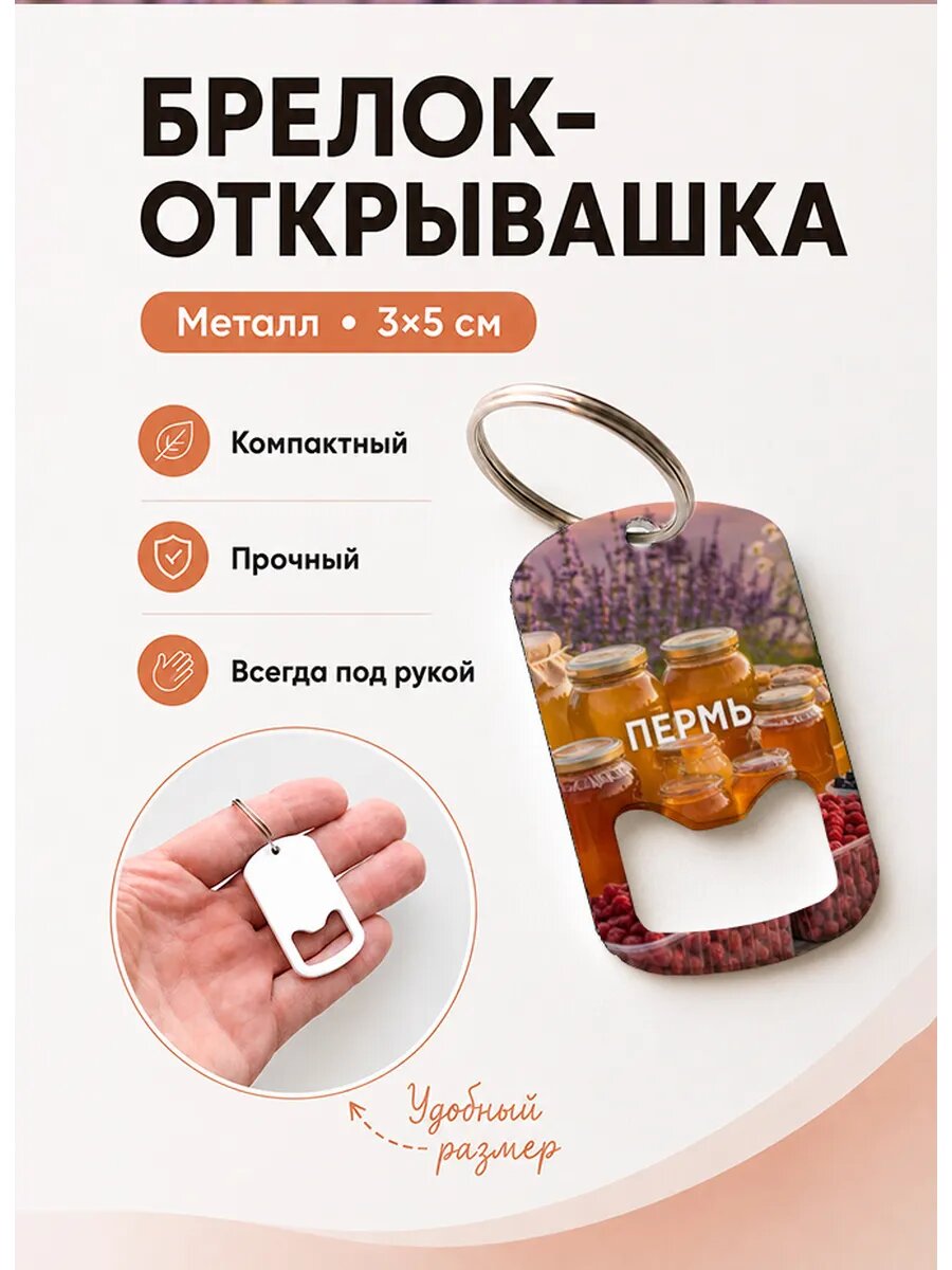 Брелок открывашка "Пермь Мёд и Ягоды"