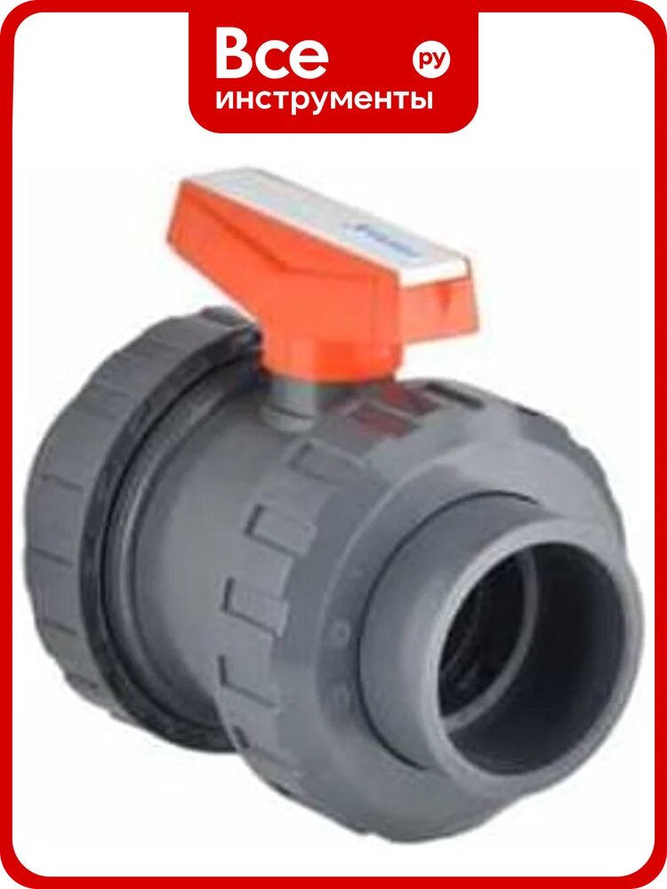 Кран шаровой PIMTAS ПВХ 63 под клей, PTFE/VITON, Турция 234 00 063 2 ТСК0006П_В