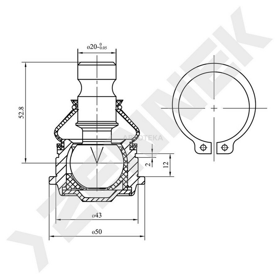 Опора шаровая ZENNEK DBJ0051