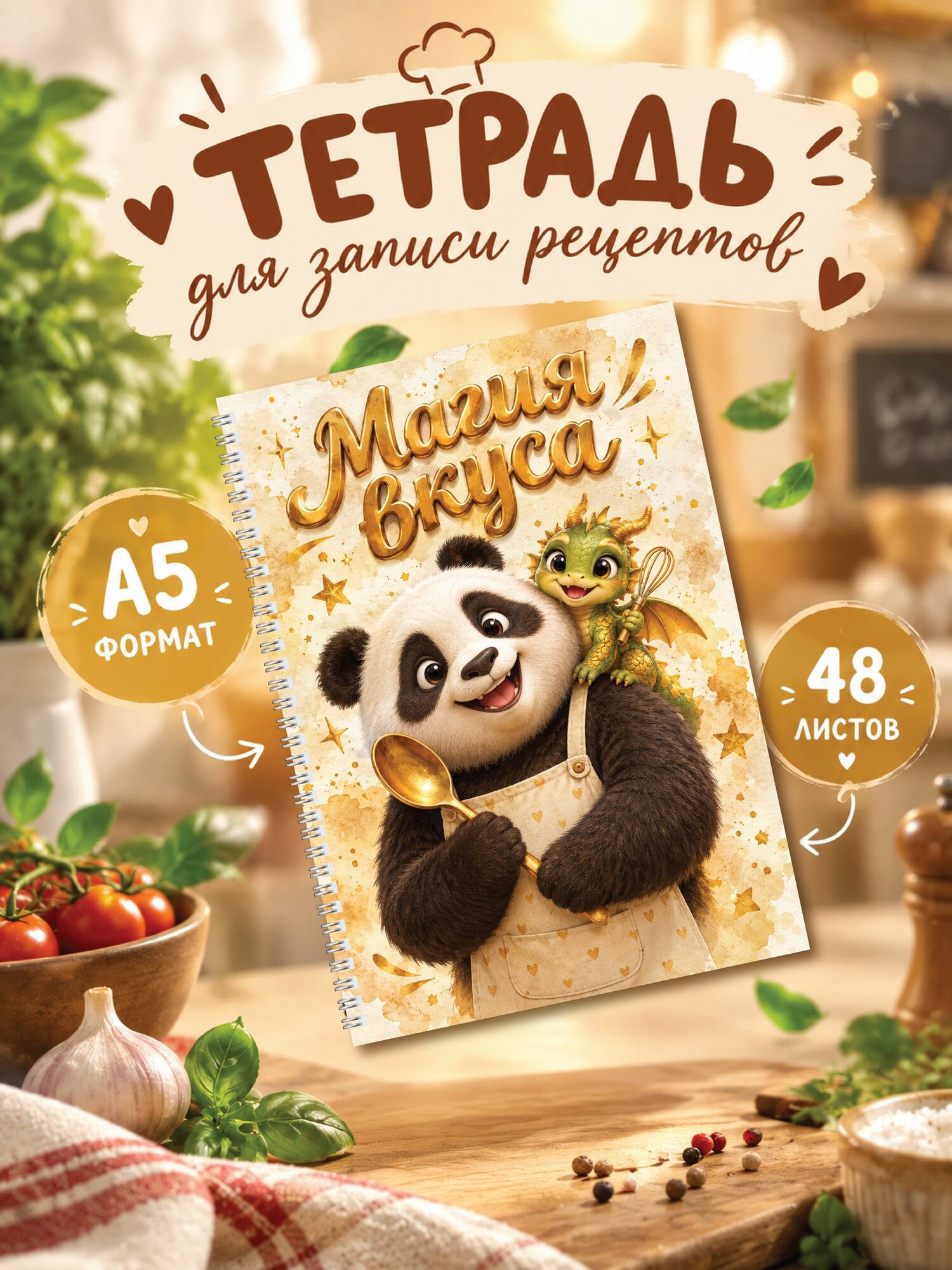 Тетрадь для записи рецептов "Магия вкуса", А5