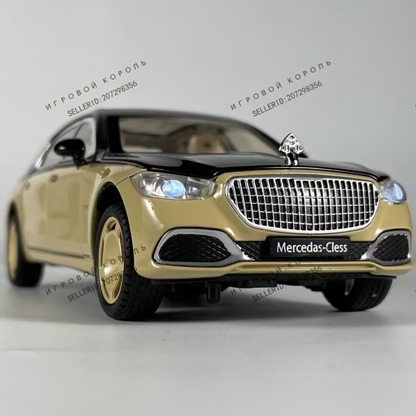 1:24 Mercedes Benz Maybach S680 Key Control, Детские автомобильные игрушки, С звуком и светом, Декоративные предметы для стола, Модель люксового автомобиля Мерседес-Бенц Майбах
