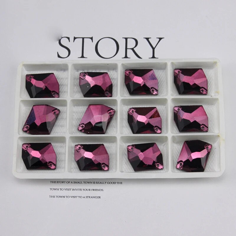 Стразы Waterdrop Tourmaline Glitter Crystal для Розовый, 13x17mm cosmic 20pcs, dark amethyst