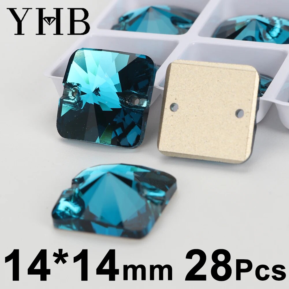 Стразы YHB XIRIUS Cosmic Drop Glass Crystal AB Rivoli Square 14mm