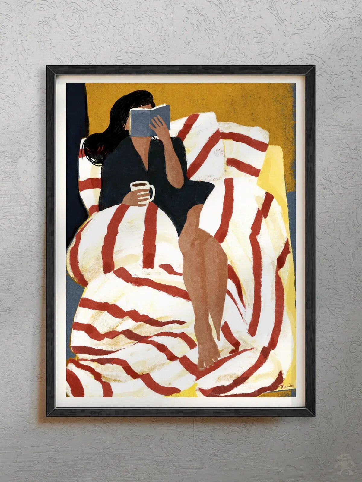Интерьерный постер "Hot coffee and book" в стиле pinterest, формата 30x40 см.