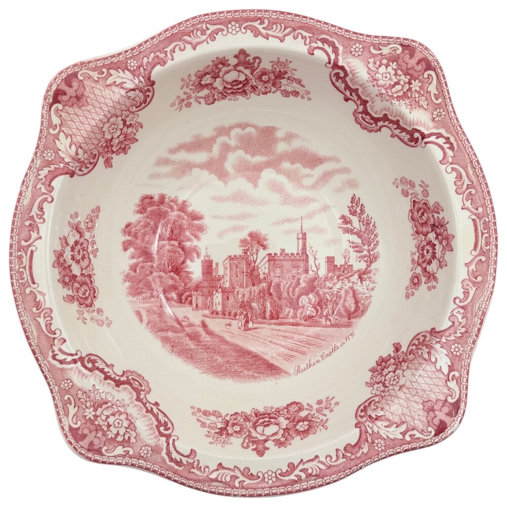 Салатник "Old Britain Castles", 21.5*21.5 см, фарфор, 1950-1960 гг, Ironstone, Johnson Bros, Англия
