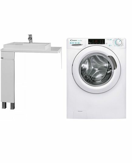 Узкая стиральная машина Candy CSO34 106T1/2-07 (с паром, 6 кг) и раковина Юпитер 80 (для ПИК)