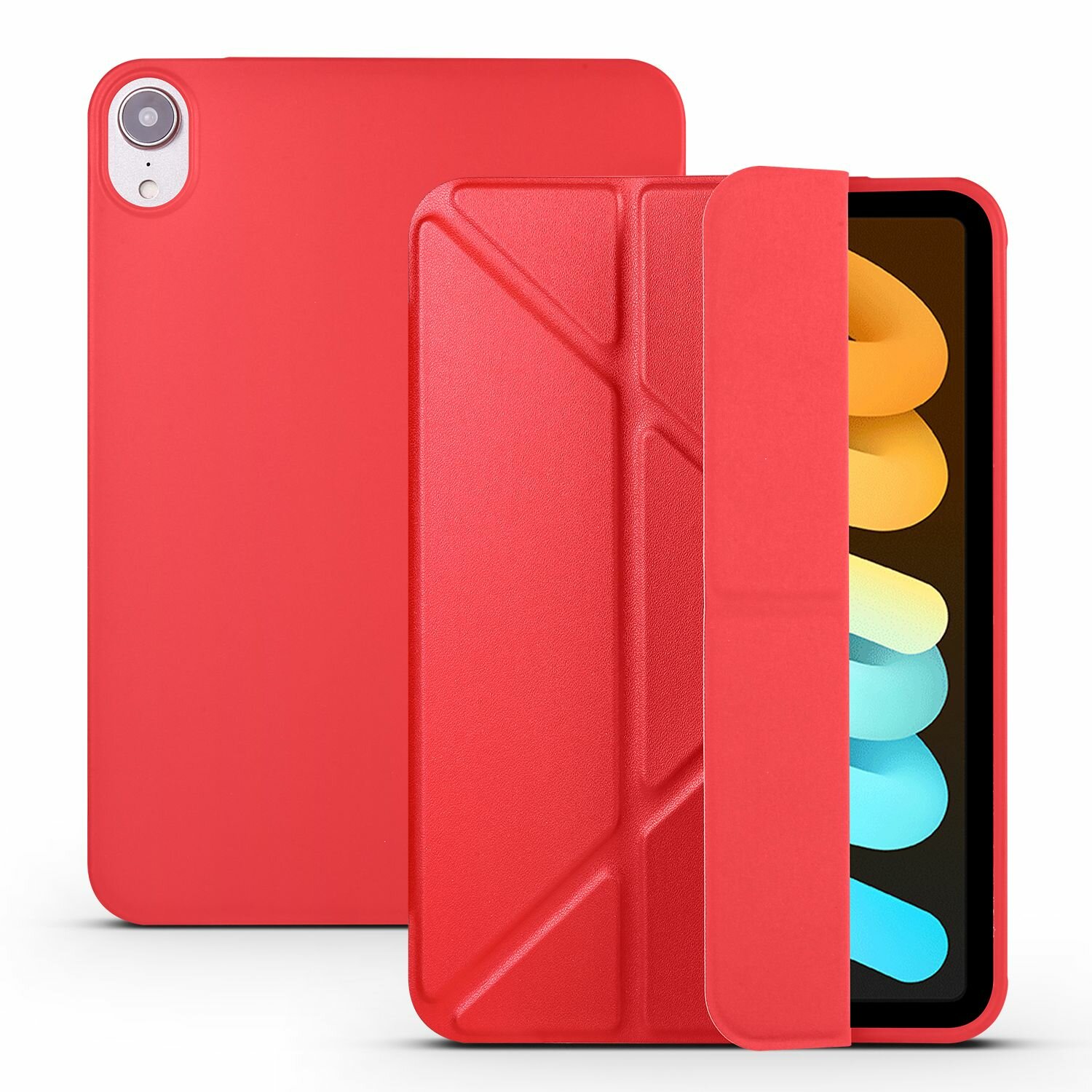 Чехол для iPad mini 6 / A17 Pro с охлаждением Y-cложение красный