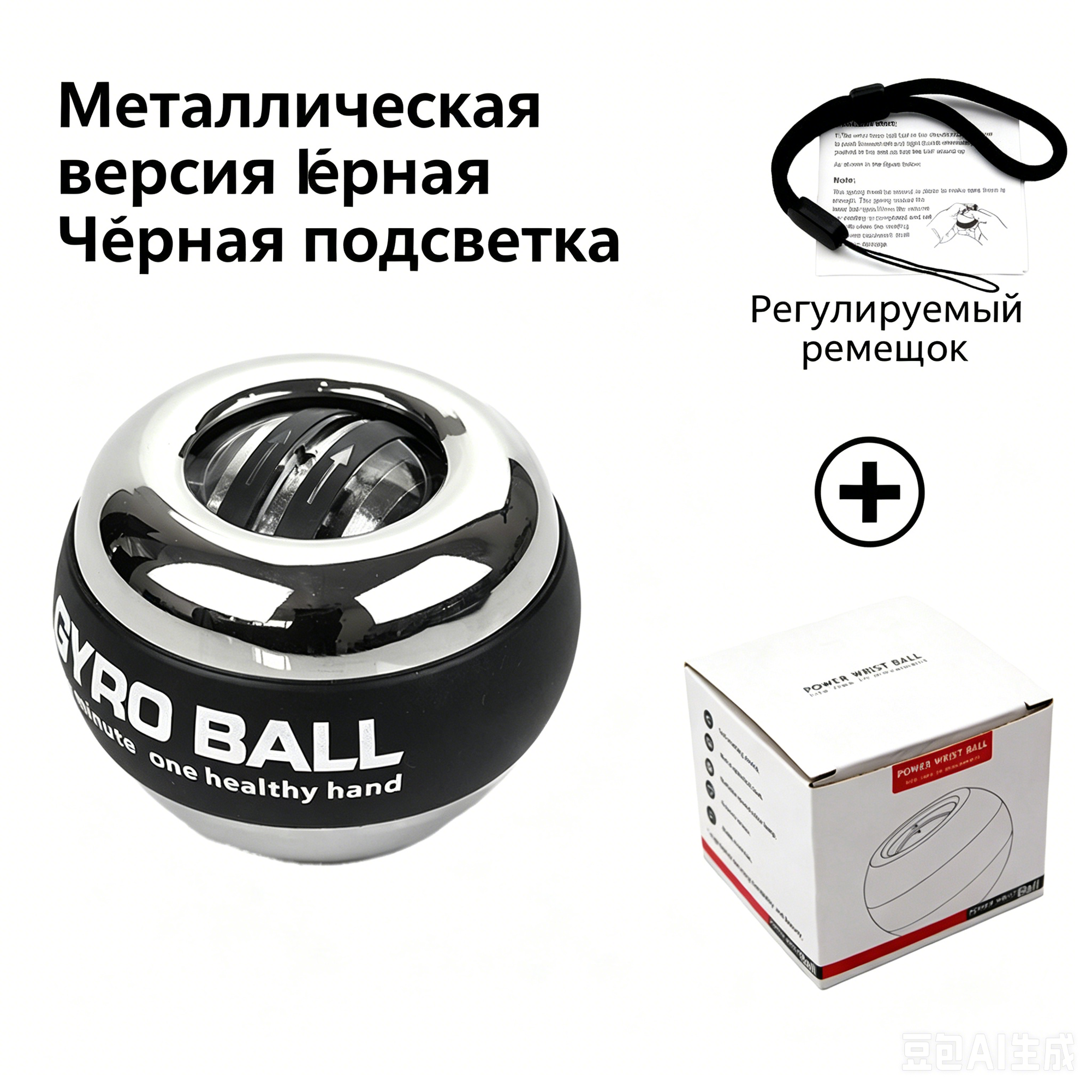 Эспандер кистевой / гироскопический эспандер GYRO BALL с автозапуском и подсветкой