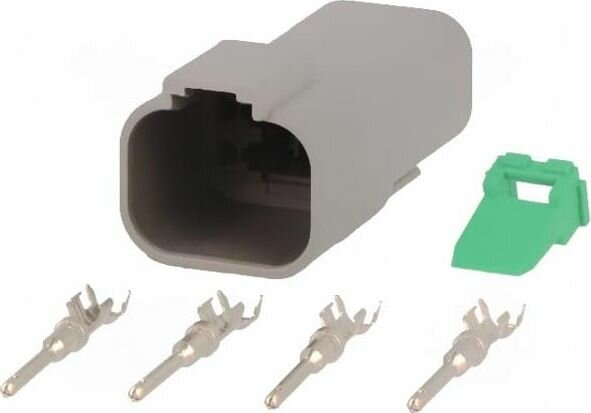 DEUTSCH S-DT 04-4 P Разъем провод-провод, DT, вилка, "папа", PIN 4, 13А, на провод, 1шт