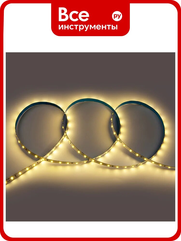 Лента светодиодная General Lighting Systems GLS-5730-60-18-12-IP20-3, 5 метров, 18Вт/м, 12В, SMD5730, 10мм, 60 диодов/м, 25Лм/чип, IP20, 3000К - теплый белый 503001
