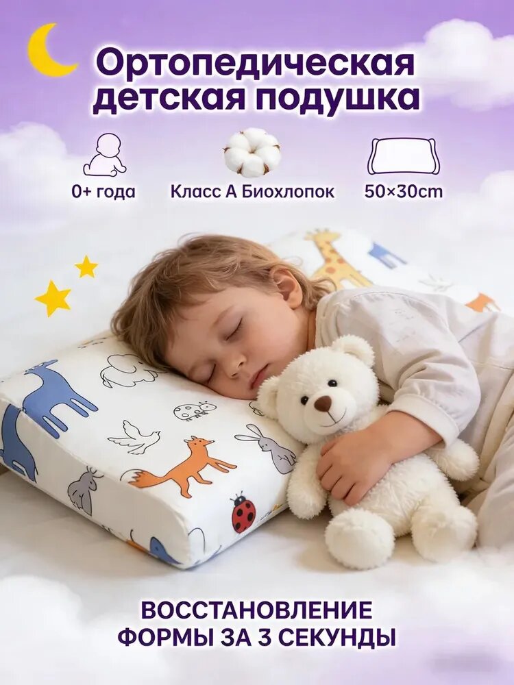 IKEA Ортопедическая детская подушка с эффектом памяти, меморикс, 50x30 см