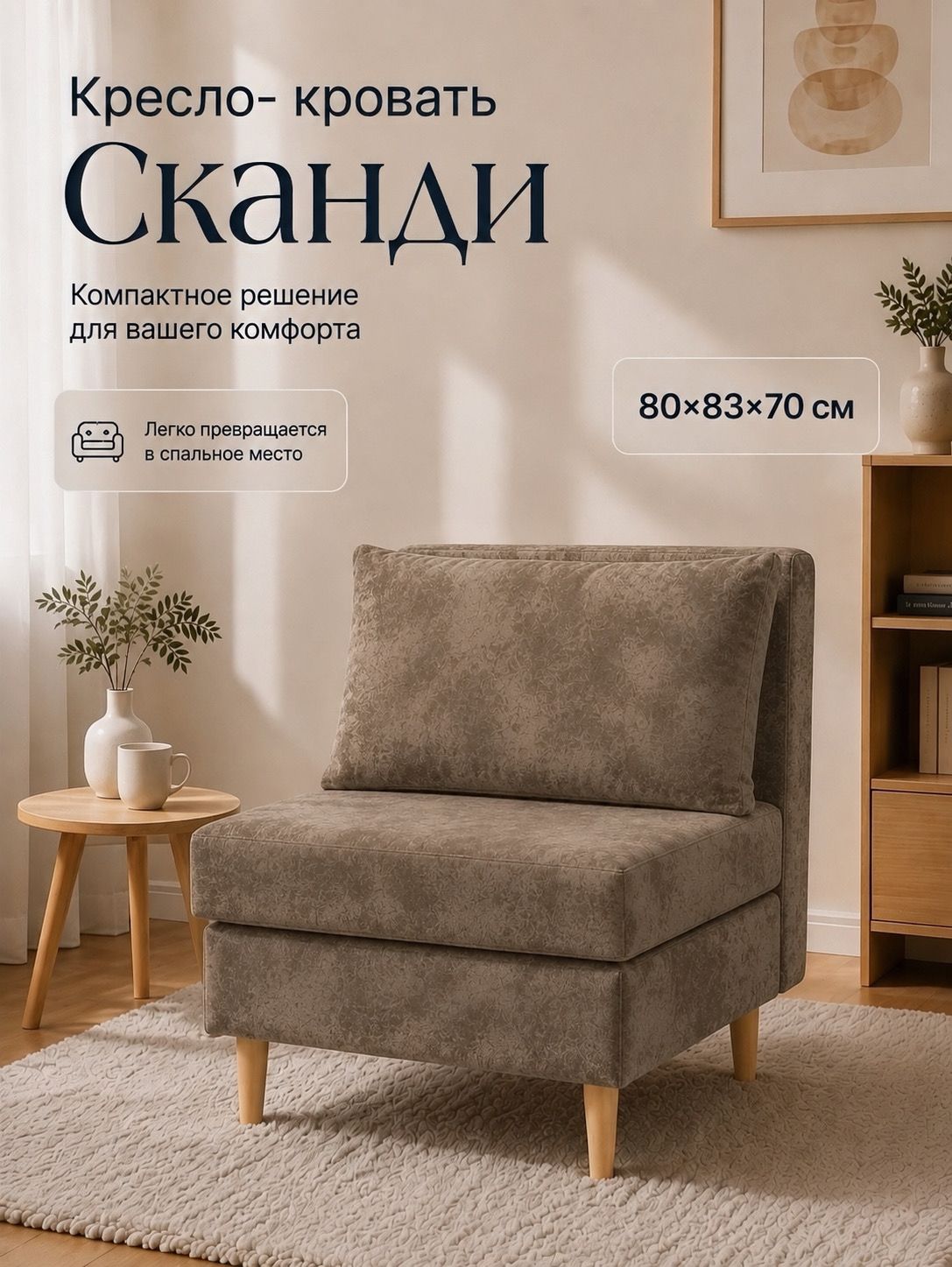 Кресло-кровать "Сканди", 70х190 см