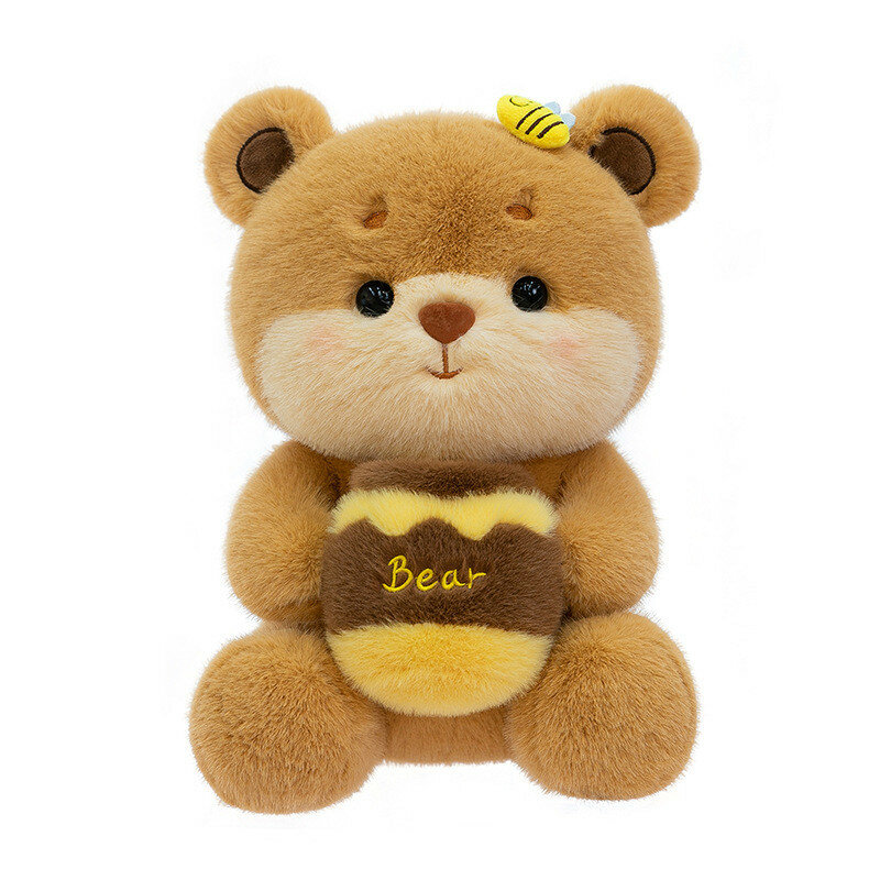 Игрушка медведь медвежонок мягкая плюшевая коротколежащая для детской спальни 45 см