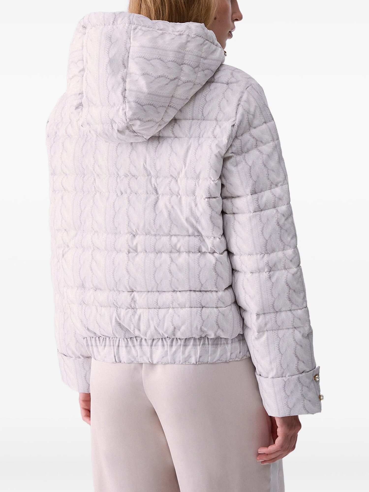 Куртка LIU JO Printed nylon jacket, размер 40, white — фото 1