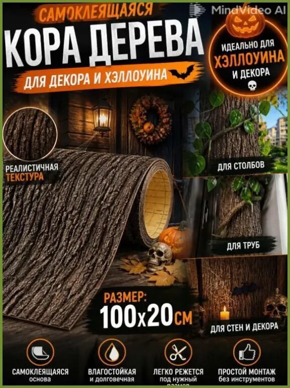 Самоклеящаяся упаковка с имитацией коры из искусственного каучука, используемая для покрытия труб, столбов, украшения сада и дома, настенных художественных табличек