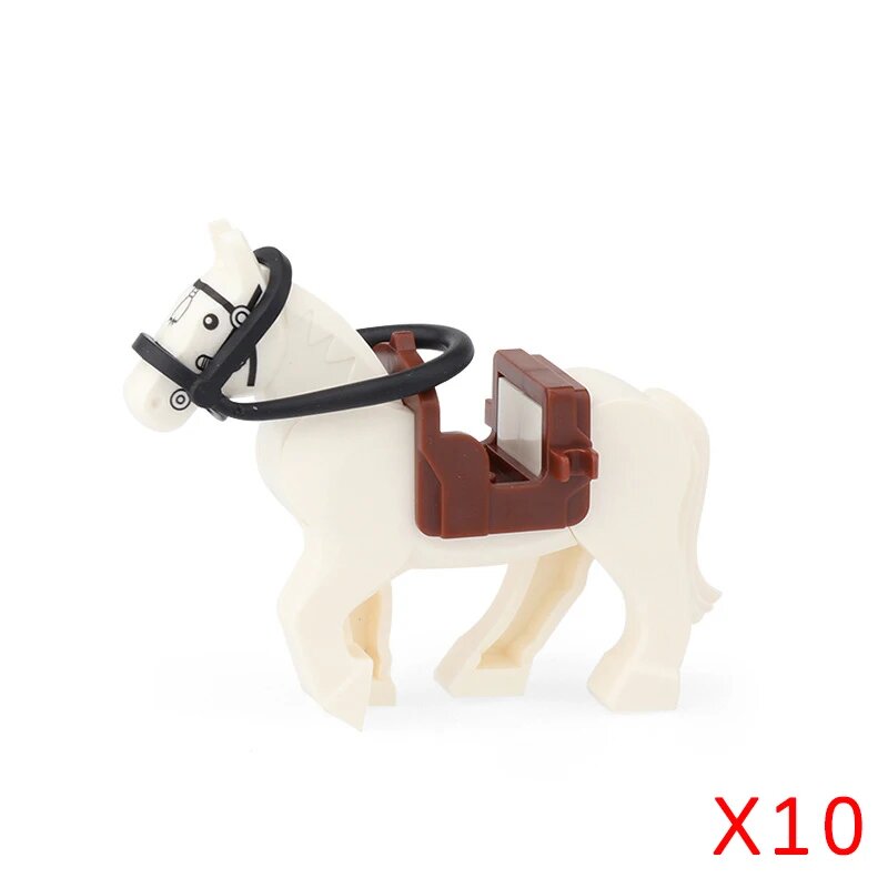 10шт Белых лошадей для Lego, Цвет Z12-4-9
