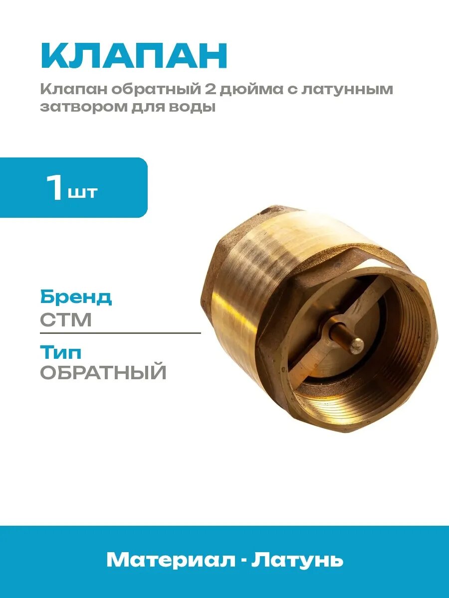 Клапан обратный латунный 2 дюйма для воды насосной станции