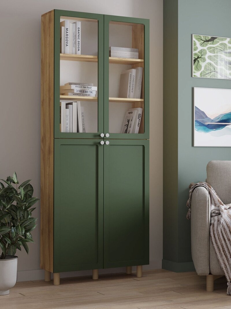 Стеллаж МебельЛэнд24 Билли Айден 21 Шарли Green 80x30x209 зеленый для книг