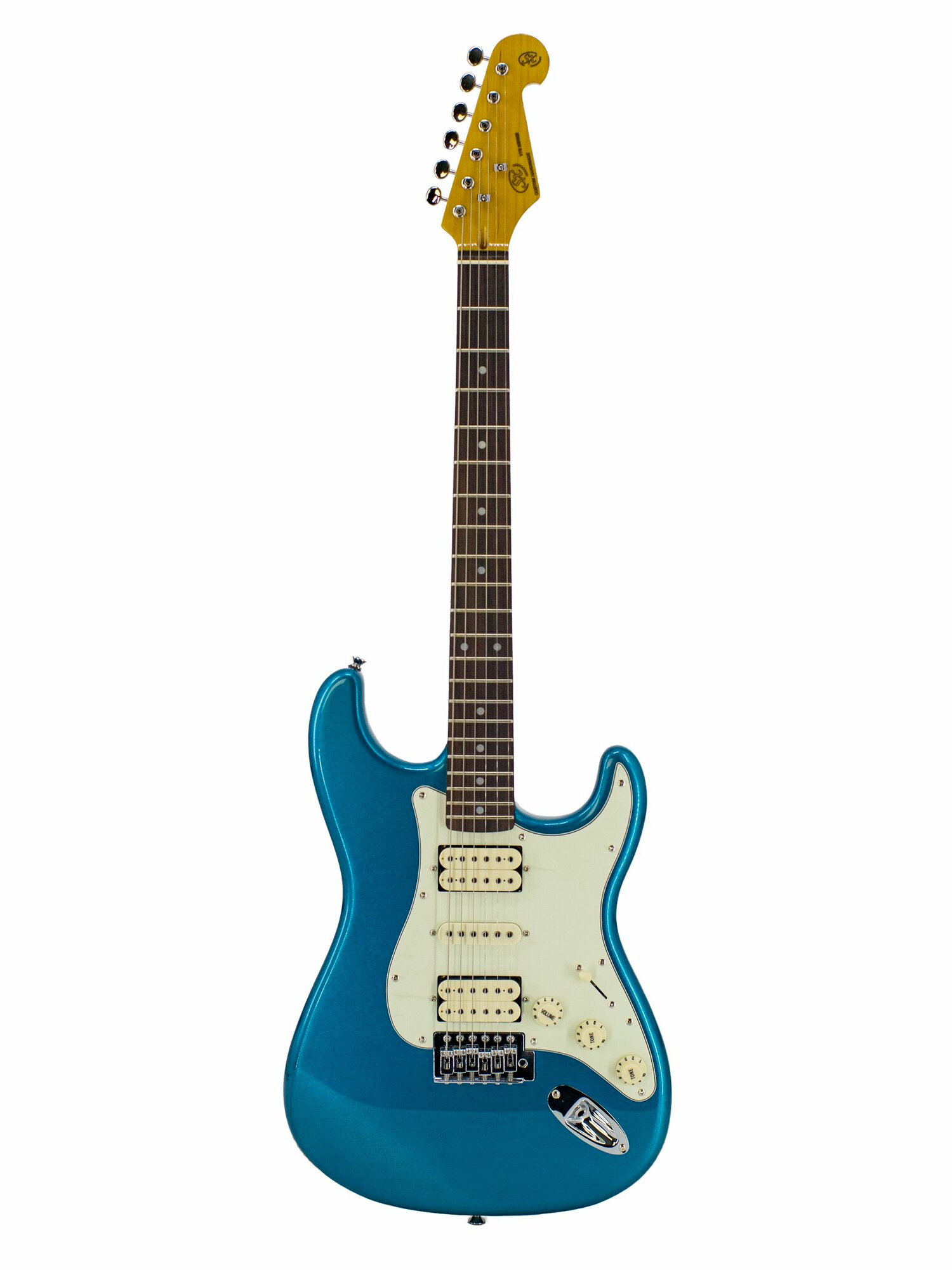 Электрогитара с хамбакером SX SST62+/HSH/LPB, stratocaster, чехол в комплекте, стратокастер голубой