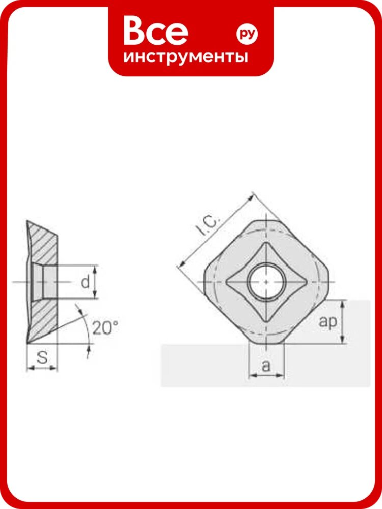 Пластина SEET12t3-fn AWN20, 10 шт аксис 00001588572
