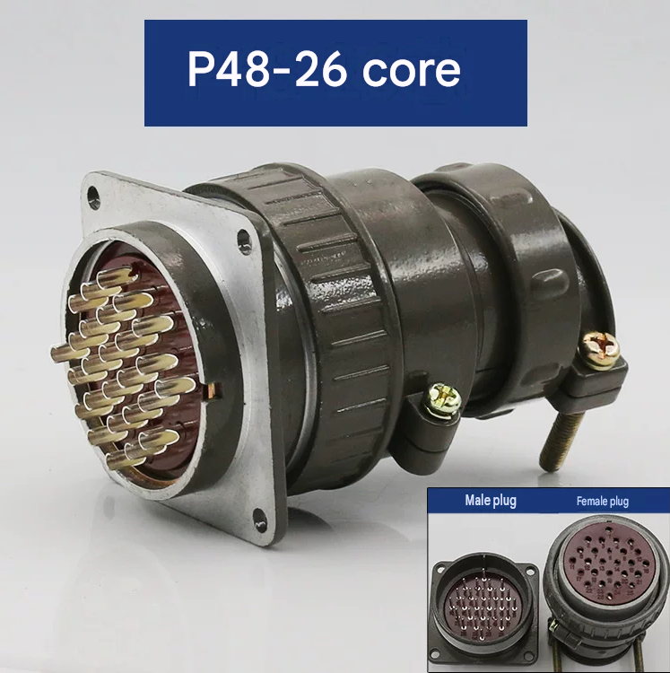Круглый разъем авиационной розетки серии P48 20/26 диаметр сердечника 48MM