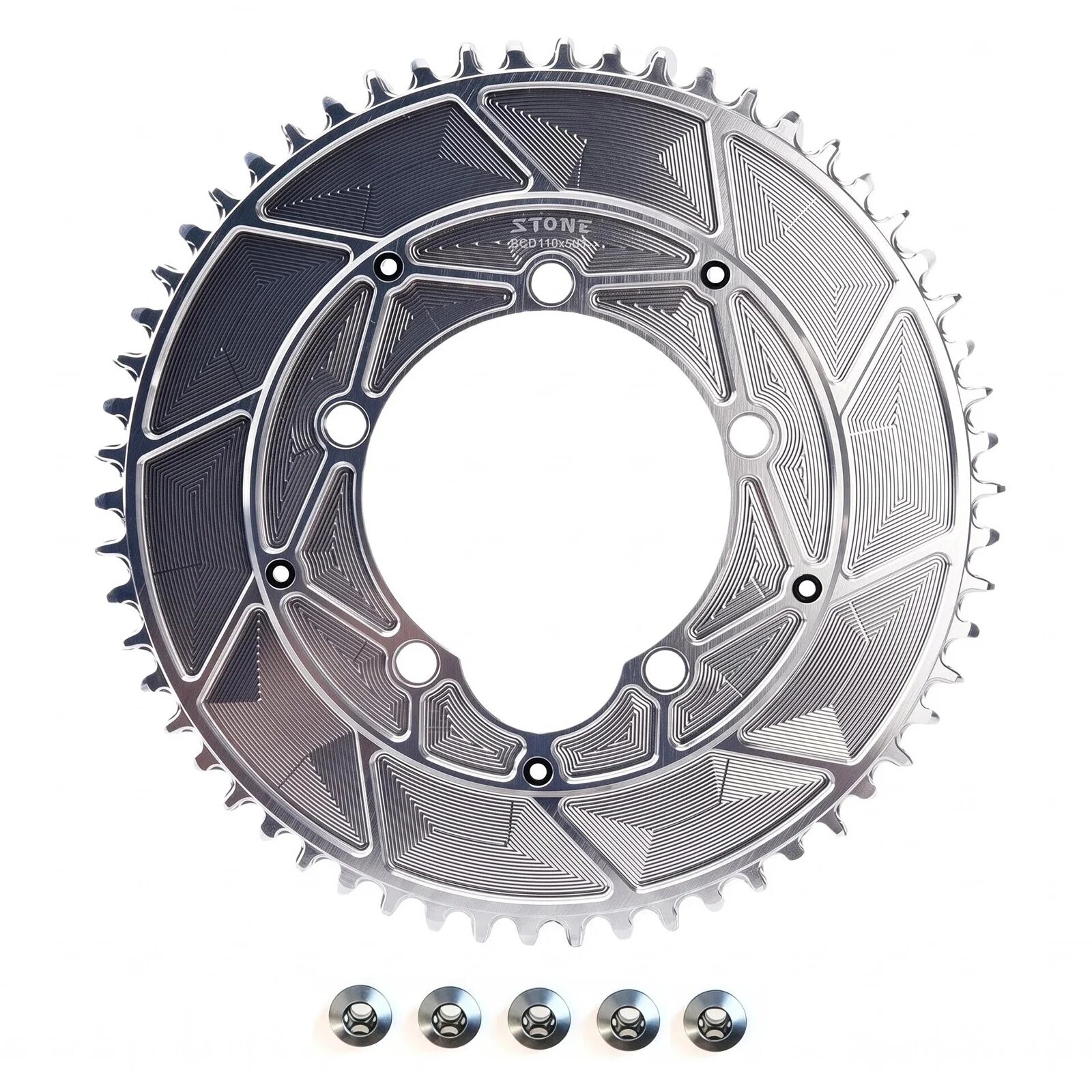 DJC Components Круглый алюминиевый шатун 110bcd 4 мм Aero для SRAM Gravel 12 скоростей 42/60 зубьев