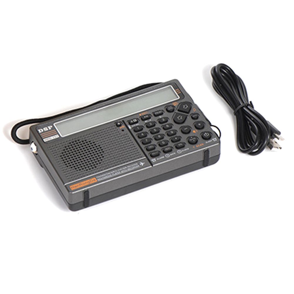 Hanrongda "HRD-757 : радиоприемник полного диапазона AM, FM, SW, VHF/UHF, Airband / Bluetooth, воспроизведение с TF карты, управление через APP, оранжевая подсветка.