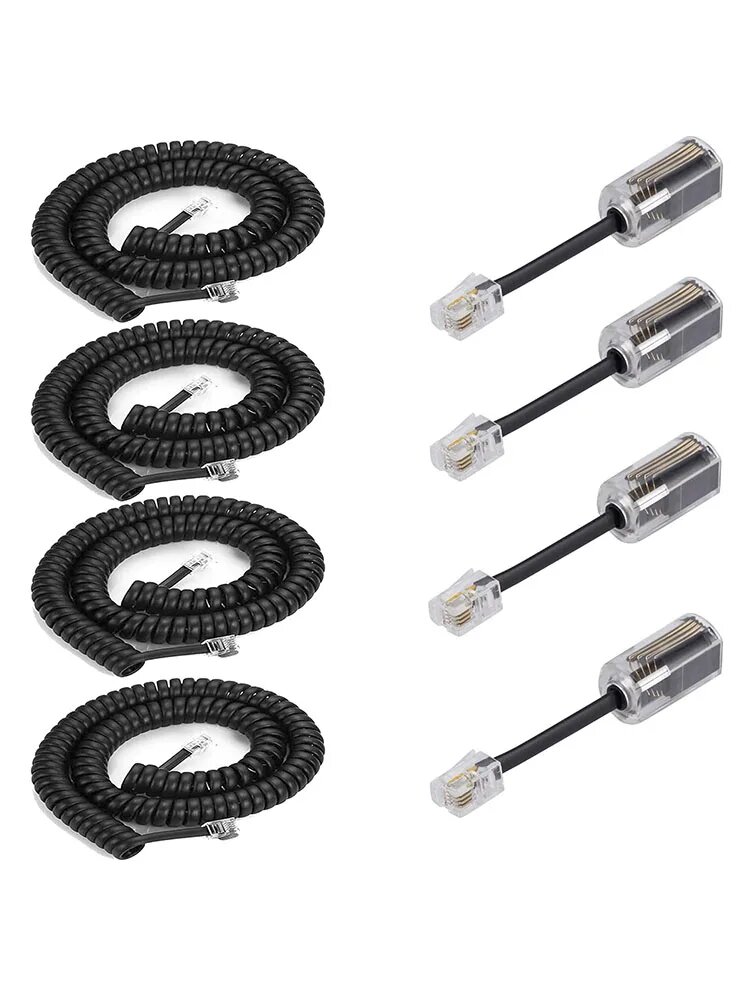 Телефонный шнур Ninth World 32GC4NB801941-W 6 футов Черный, 4Cord 4Detangler