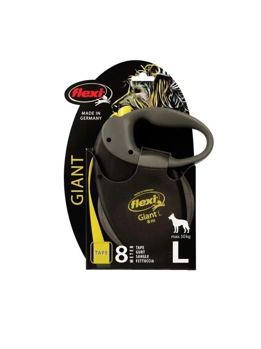 Рулетка-поводок Flexi Giant NEON L, 8 м, для собак весом до 50