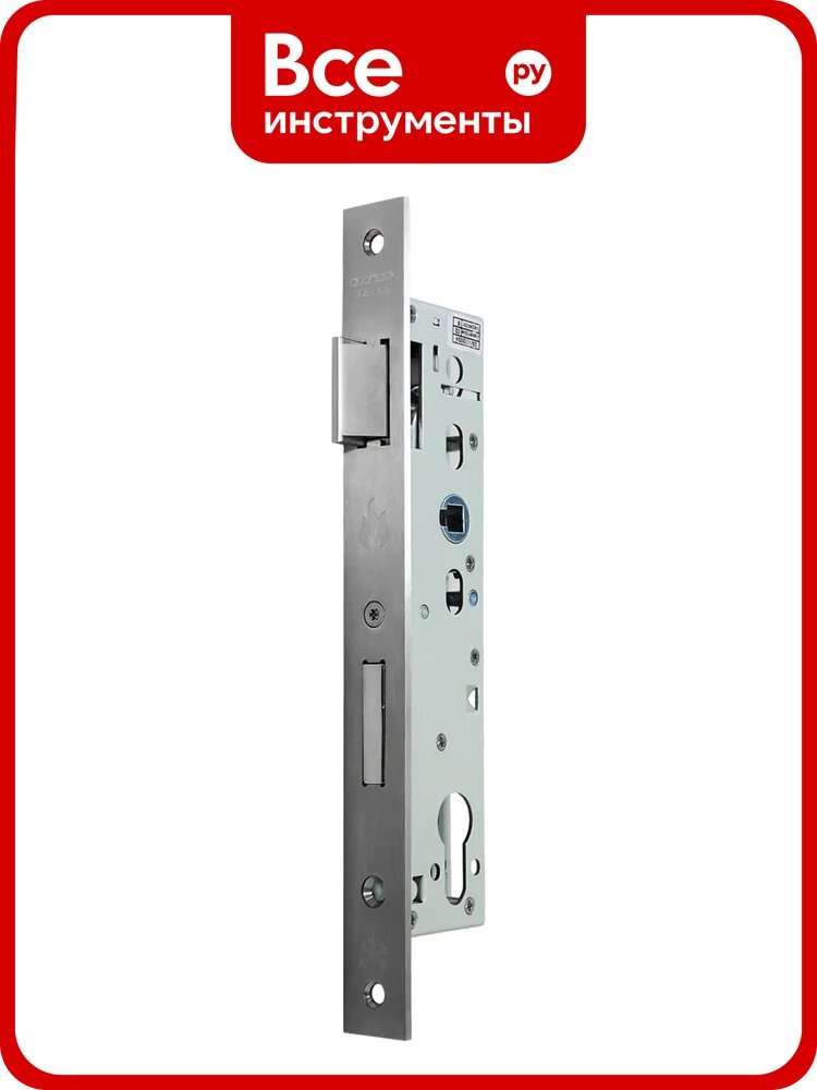 Корпус замка Doorlock DL301 30/92/24/8 SSS нержавеющая сталь, для профильных дверей, фронтальная планка 24x245 мм, запорная планка 75369