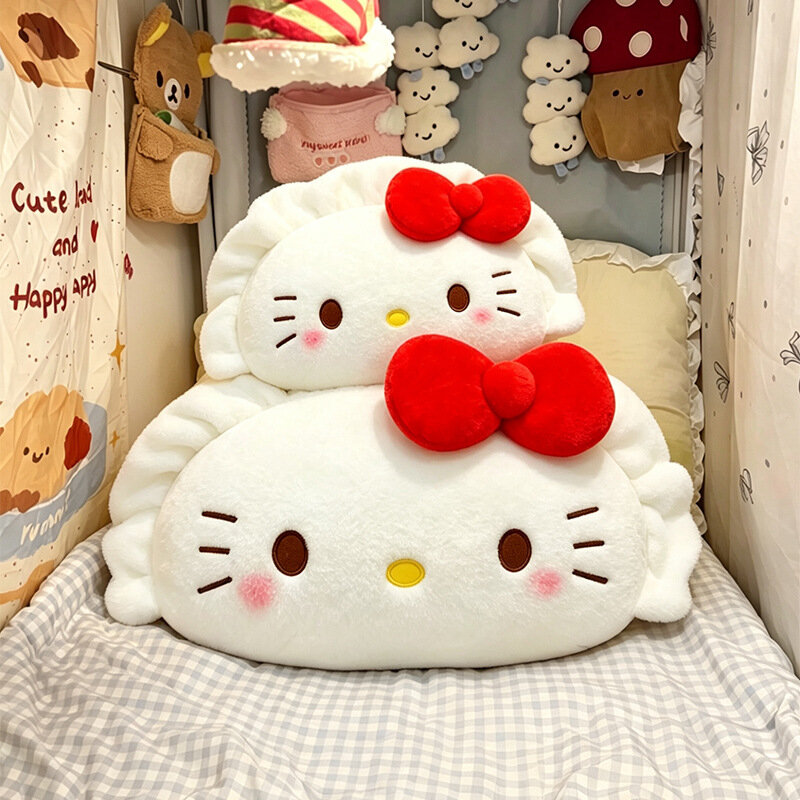 Плюшевая декоративная офисная подушка-полумесяц Hello Kitty 55 см 0.35 кг для женщин