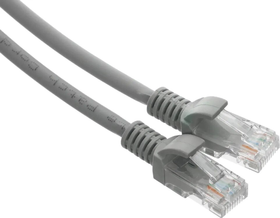 Патч-корд EXEGATE UTP-RJ45-RJ45-5e-3M-LSZH-GY UTP, кат.5E, 3м, 4 пары, алюминий омедненный, многожильный, серый