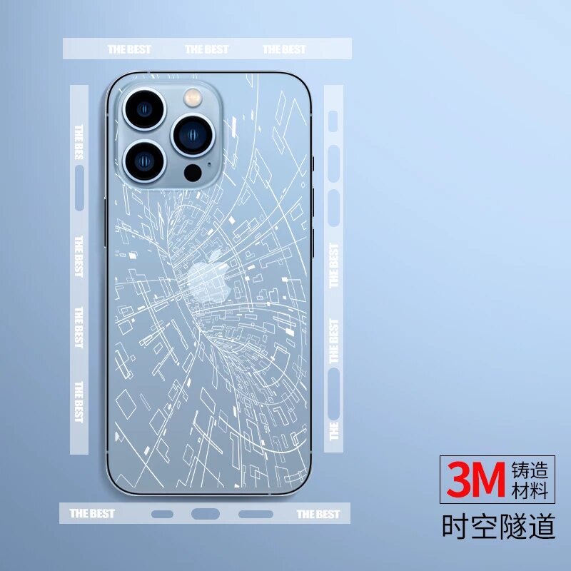 IPhone 12 Mini Прозрачная пленка с полным покрытием задней панели с рисунком 'Временная туннель' - прозрачные края, 1 шт