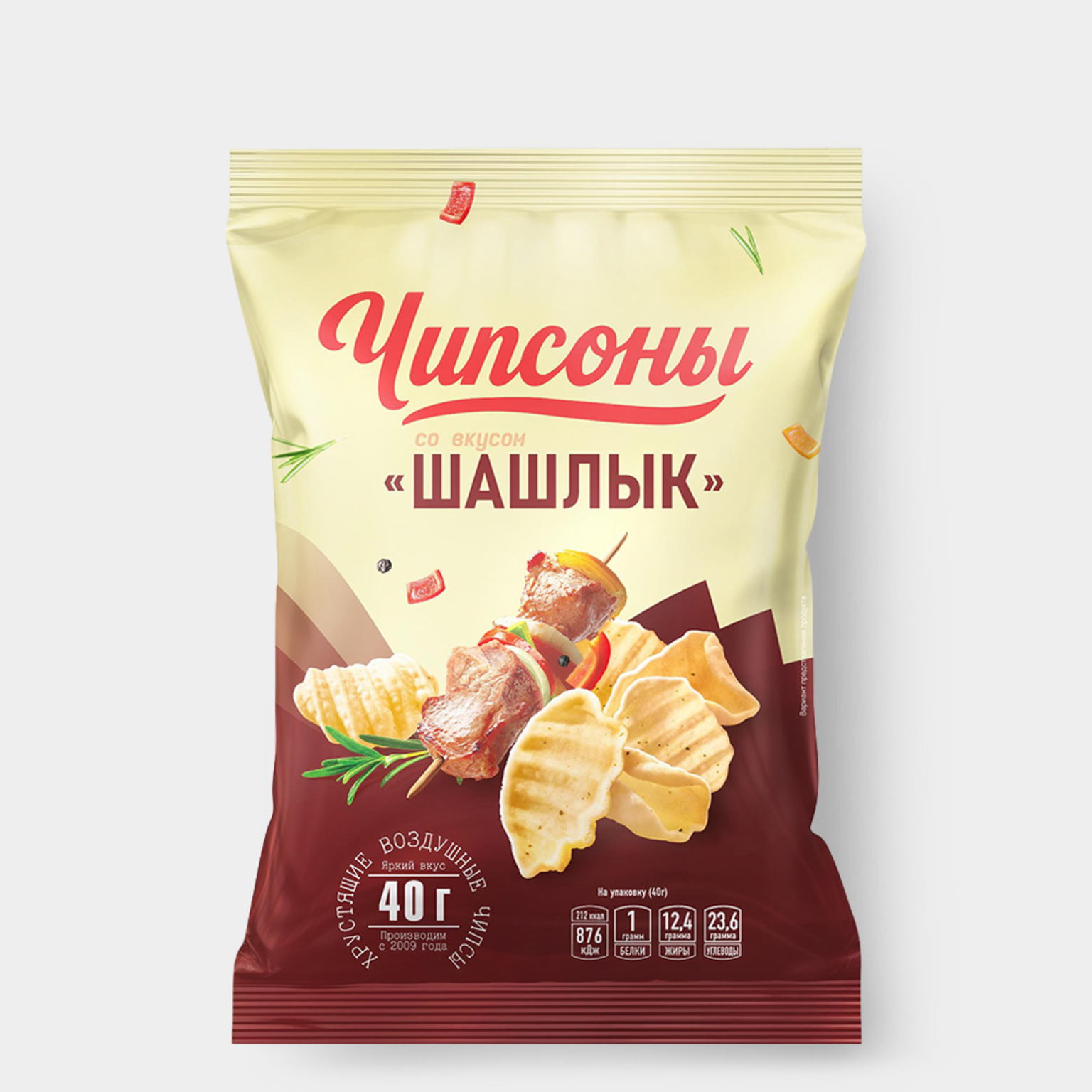 Чипсоны, чипсы со вкусом шашлыка, 40 г