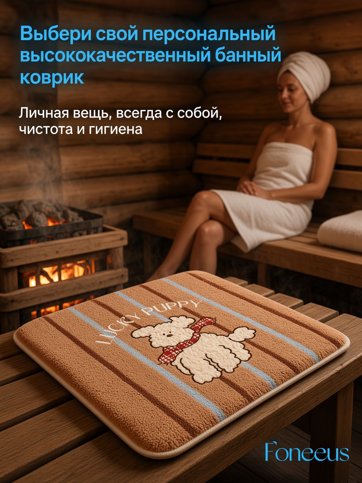 Коврик для бани и сауны термостойкий Foneeus; портативная сидушка подстилка в парную, гигиенический коврик-сидушка банный для отдыха и подарка
