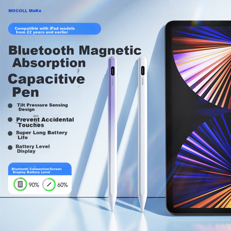 MOCOLL Магнитная двойная зарядка емкостная ручка для iPad Pro/Air/Mini 2025 моделей Рисование и офисное использование