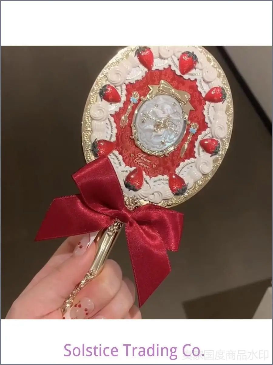 FlowerKnows Office Зеркало настольное "Клубника Амур", 9 см х 15 см, 1 шт