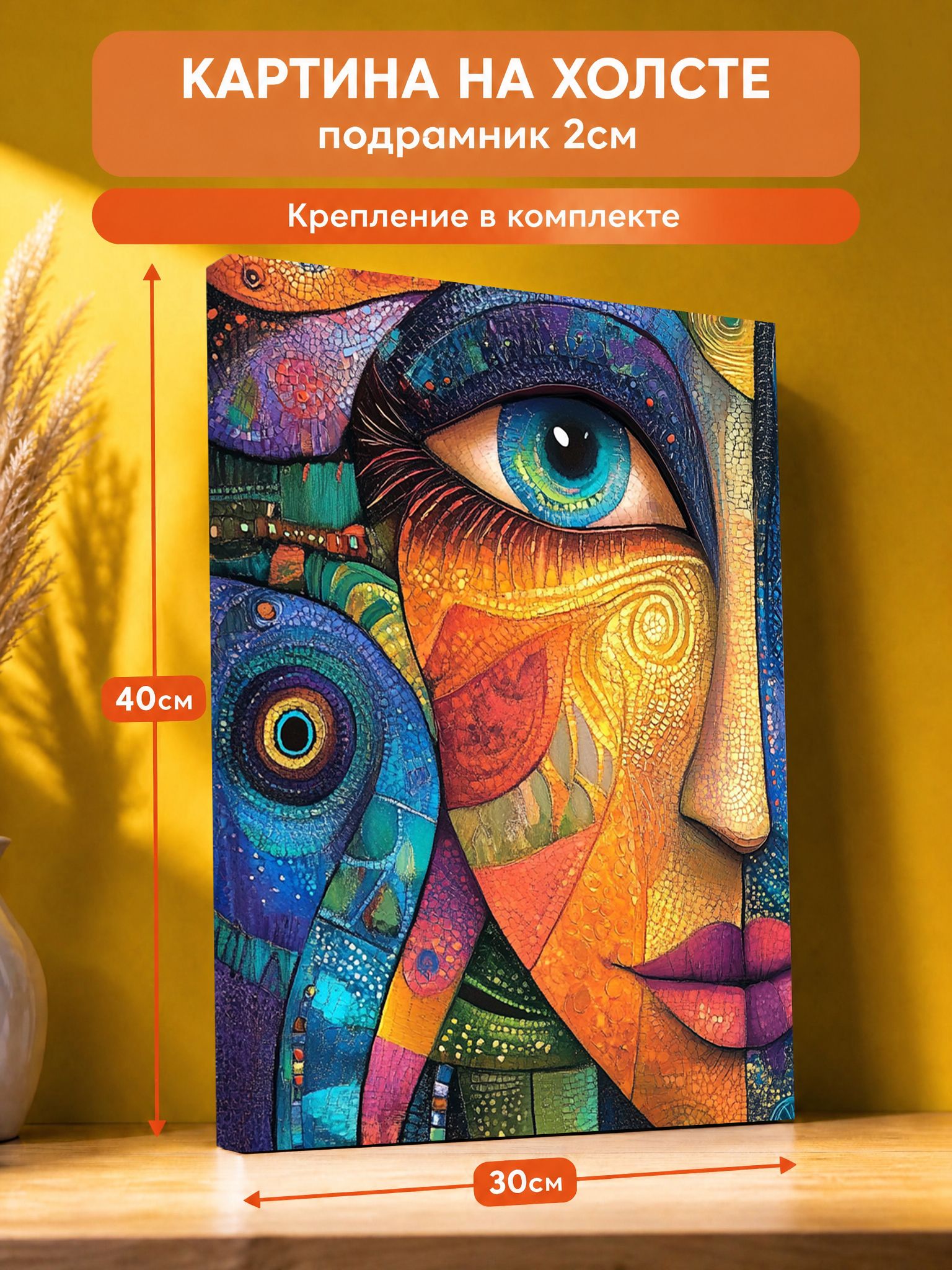 Картина на стену Абстракция лицо 30х40
