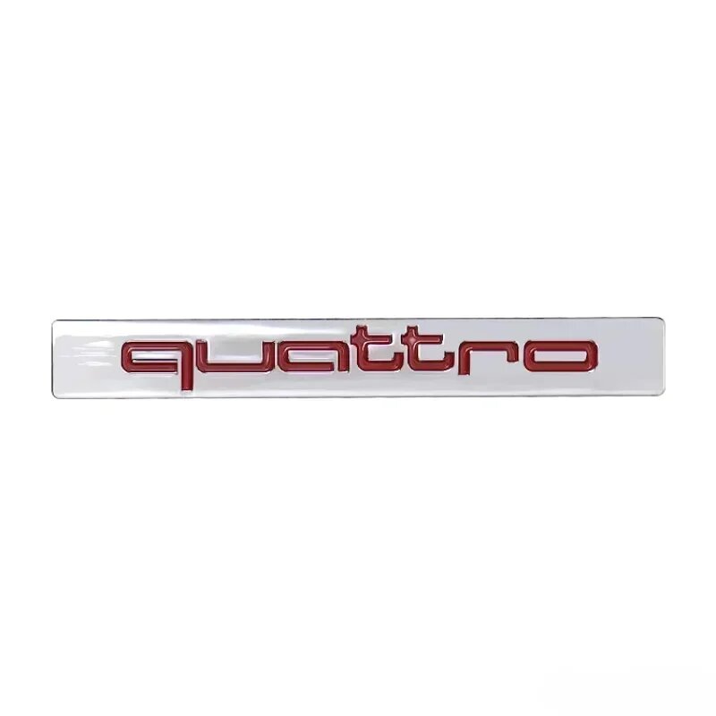 Эмблема Audi Quattro, Silver Red, 7.6cm