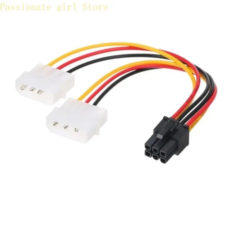Кабель питания IDE 4PIN на 6PIN для видеокарты Белый, B
