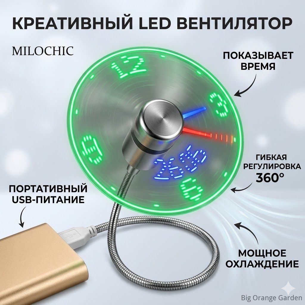 Вентилятор USB-вентилятор с реальной температурой по часам, бесшумный и долговечный, небольшой вентилятор для студенческой столешницы, разноцветный