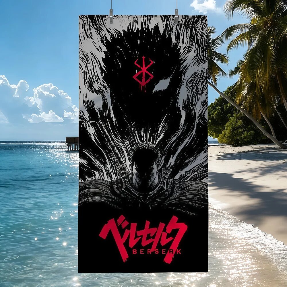 Berserk японские аниме-полотенца из полиэстера/хлопка Черный, STJ80x160CM, 4