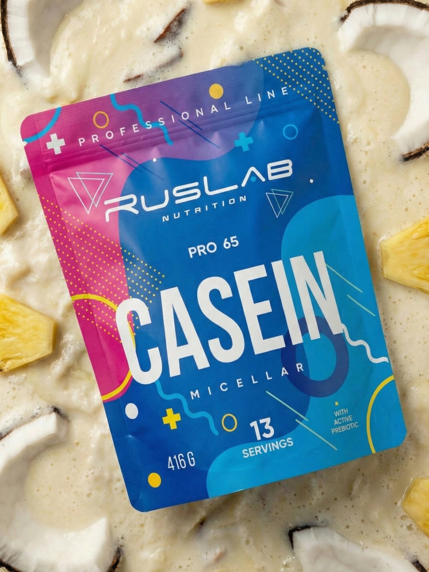 Казеиновый протеиновый коктейль Micellar CASEIN PRO, пина колада, 416 г
