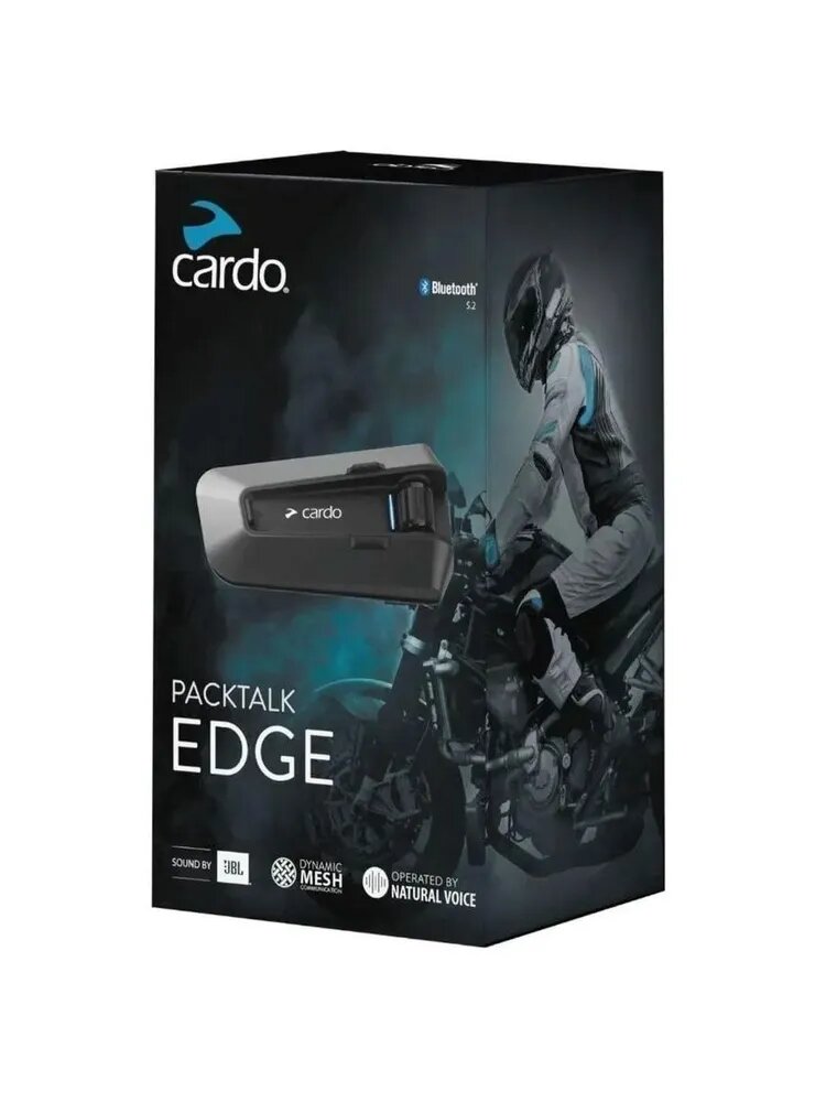 Мотоциклетная система Bluetooth-связи Cardo PACKTALK Edge - Гарнитура для внутренней связи - набор, Степень защиты IP67 Черный