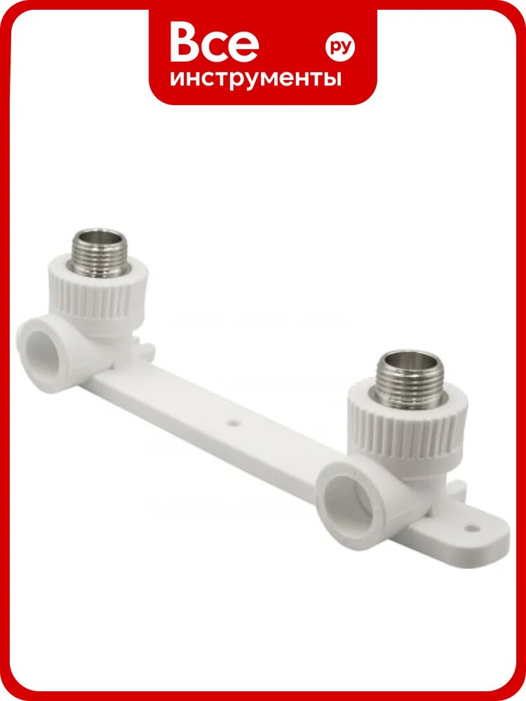 Комбинированный уголок VRT 20х1/2 нар, с креплением, двойной, белый EVER plast 538273