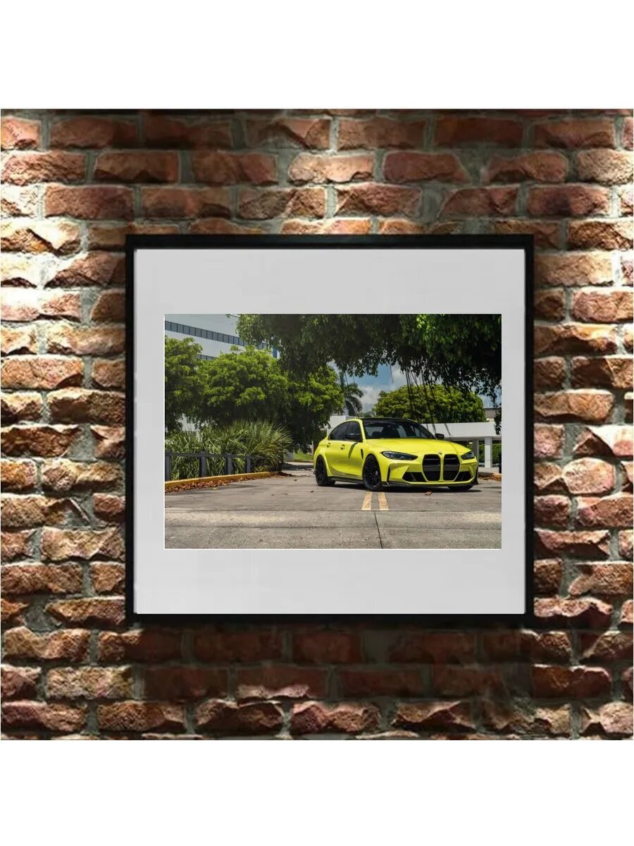 Плакат "bmw m3 feral yellow" от