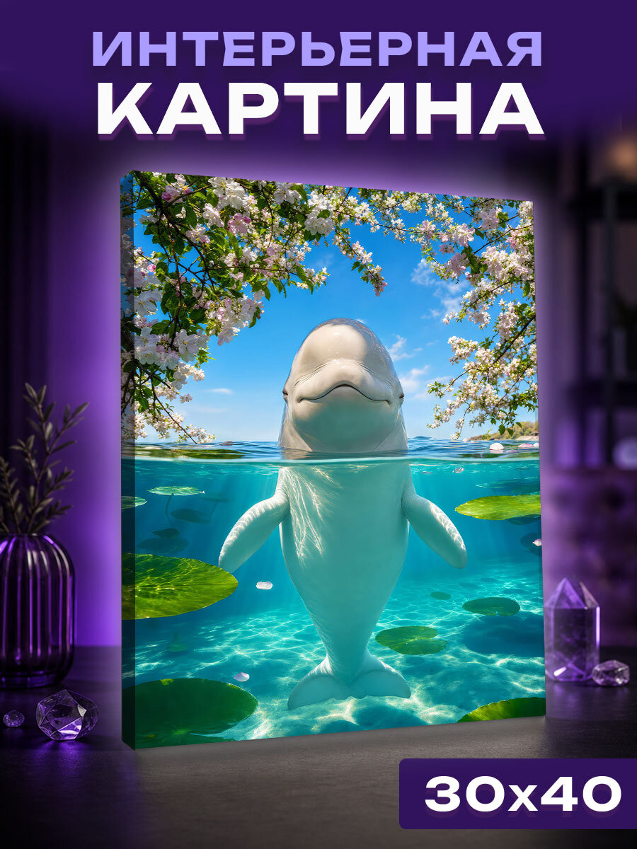 Интерьерная картина Улыбка белухи весенним утром