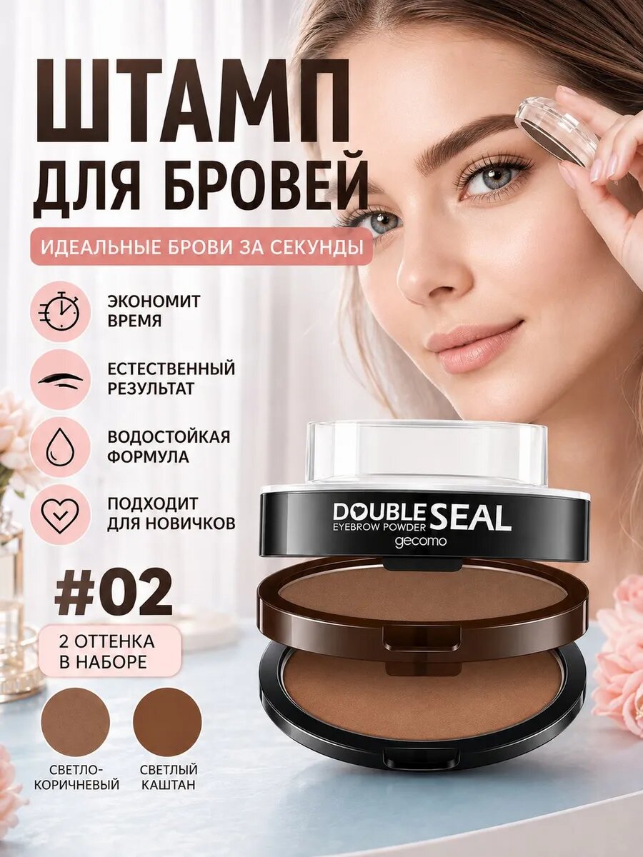 Штамп для бровей с трафаретом коричневый/печать для бровей