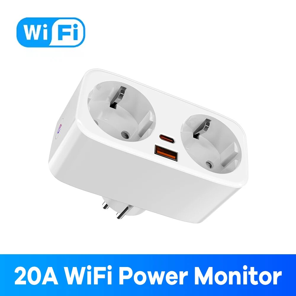 Умная Wi-Fi розетка EU 25W с быстрой зарядкой Type-C USB