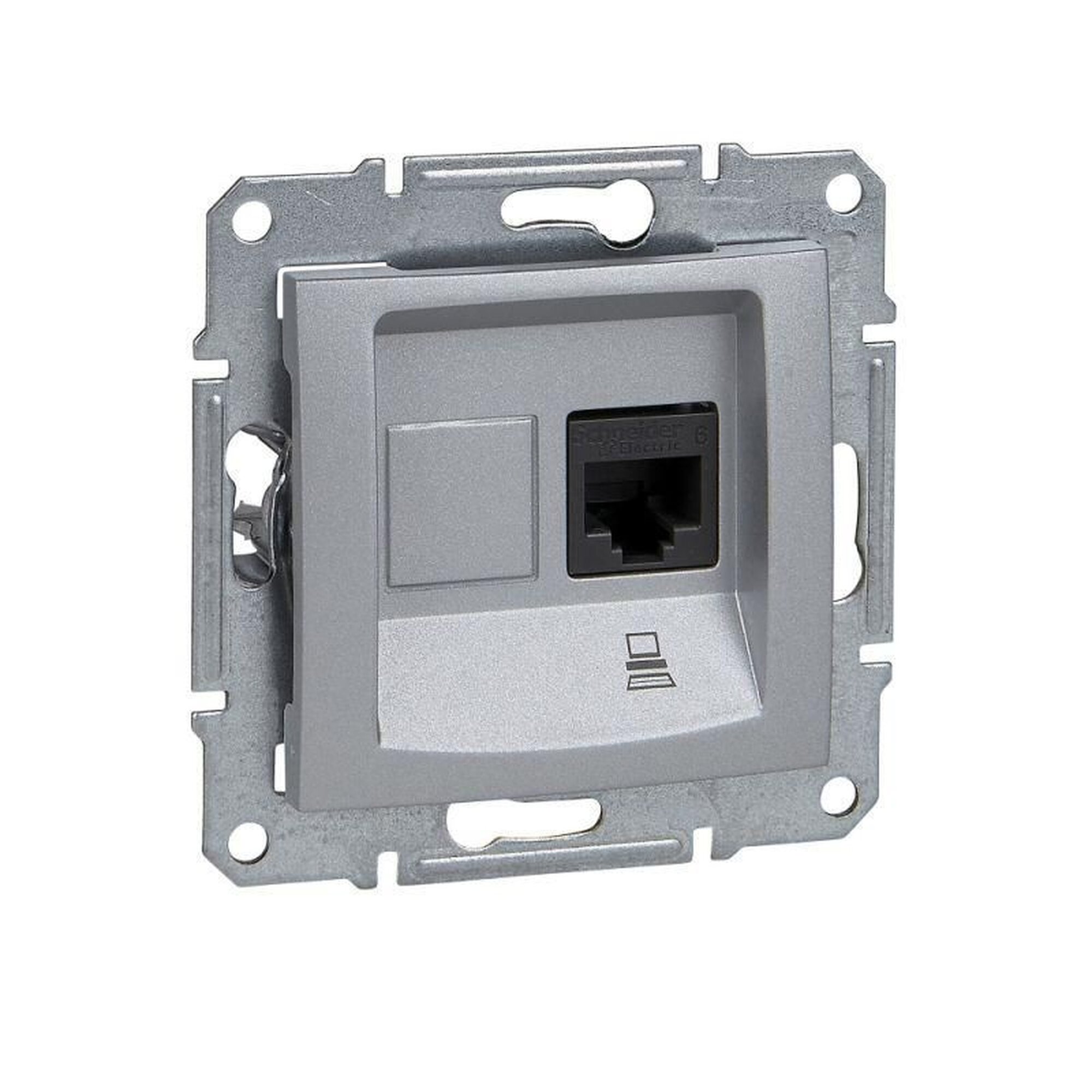 SE Sedna Алюминий Розетка компьютерная 1-ая RJ45 кат. 5e UTP SDN4300160